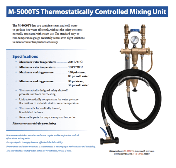 Strahman M-5000TS steam mixing unit